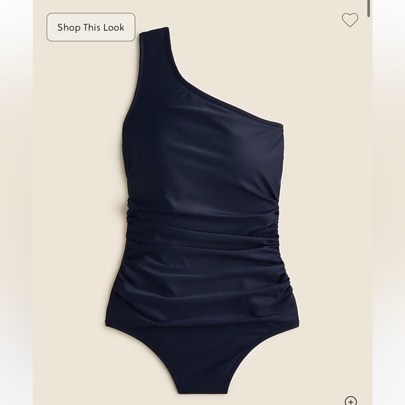 J. Crew | Swim | J Crew Navy 4 Sleek Ruched Oneshoulder Onepiece ...